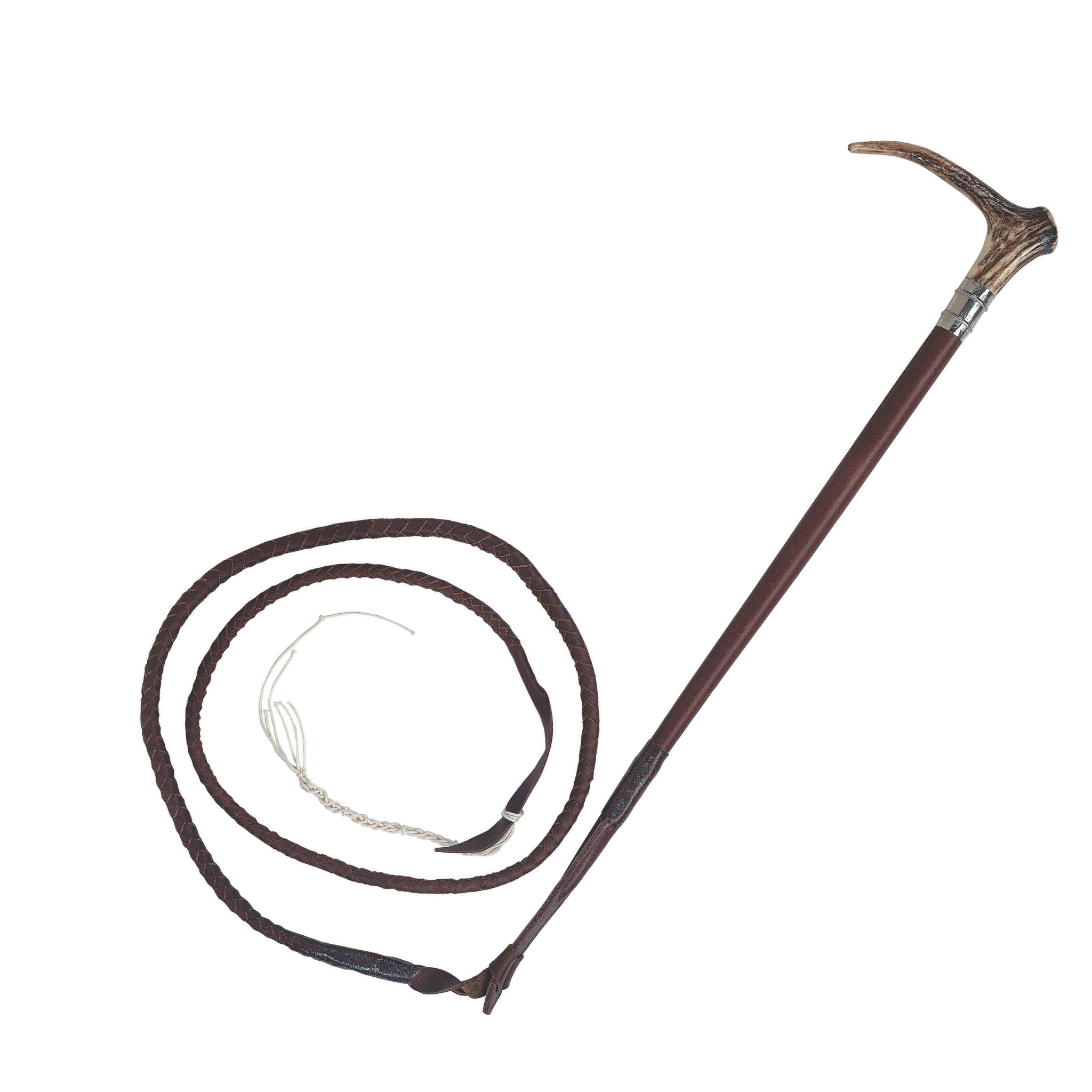 Fleck Plain Leather Covered Hunting Whip 15008 – Country Direct